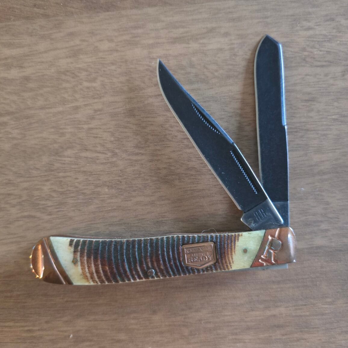 Rough Rider Trapper in Copper Jigged Bone For Sale - TSA Knives