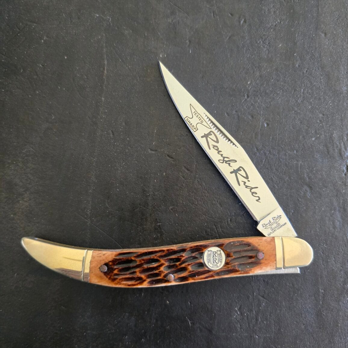 Rough Rider Large Toothpick in Brown Jigged Bone - Pocket Knives For ...