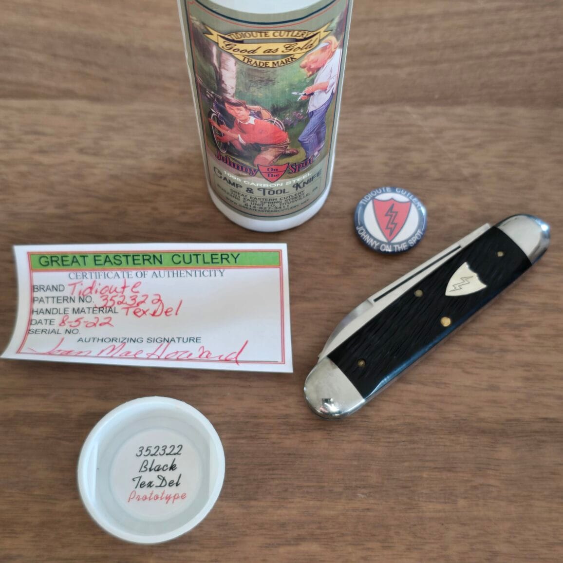 GEC #352322 Black Tex Del Johnny OTS PROTOTYPE For Sale - TSA Knives