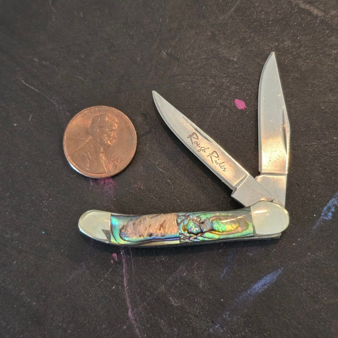 Rough Rider Tiny Abalone Folder For Sale - TSA Knives