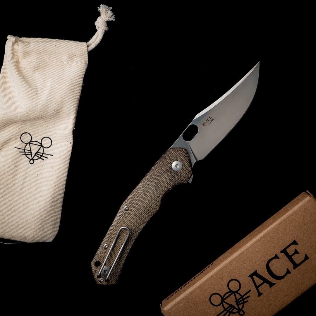 GiantMouse ACE Jutland - Green Canvas Micarta Discounted "Rescue Mouse ...