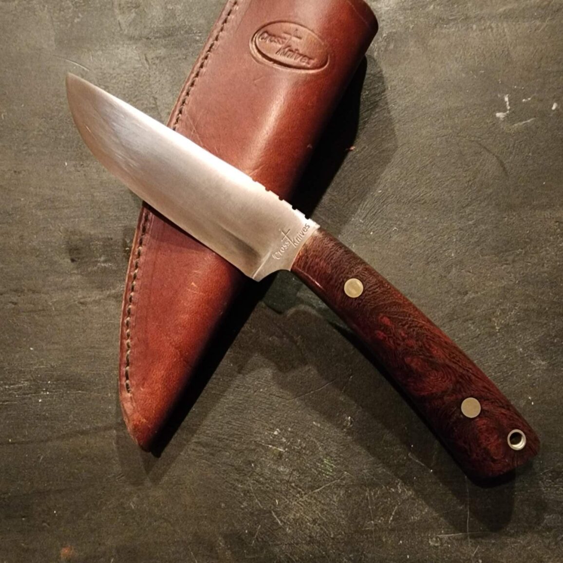 Cross Knives By Pete Winkler Custom All Round Hunter Mesquite Burl A-2 ...