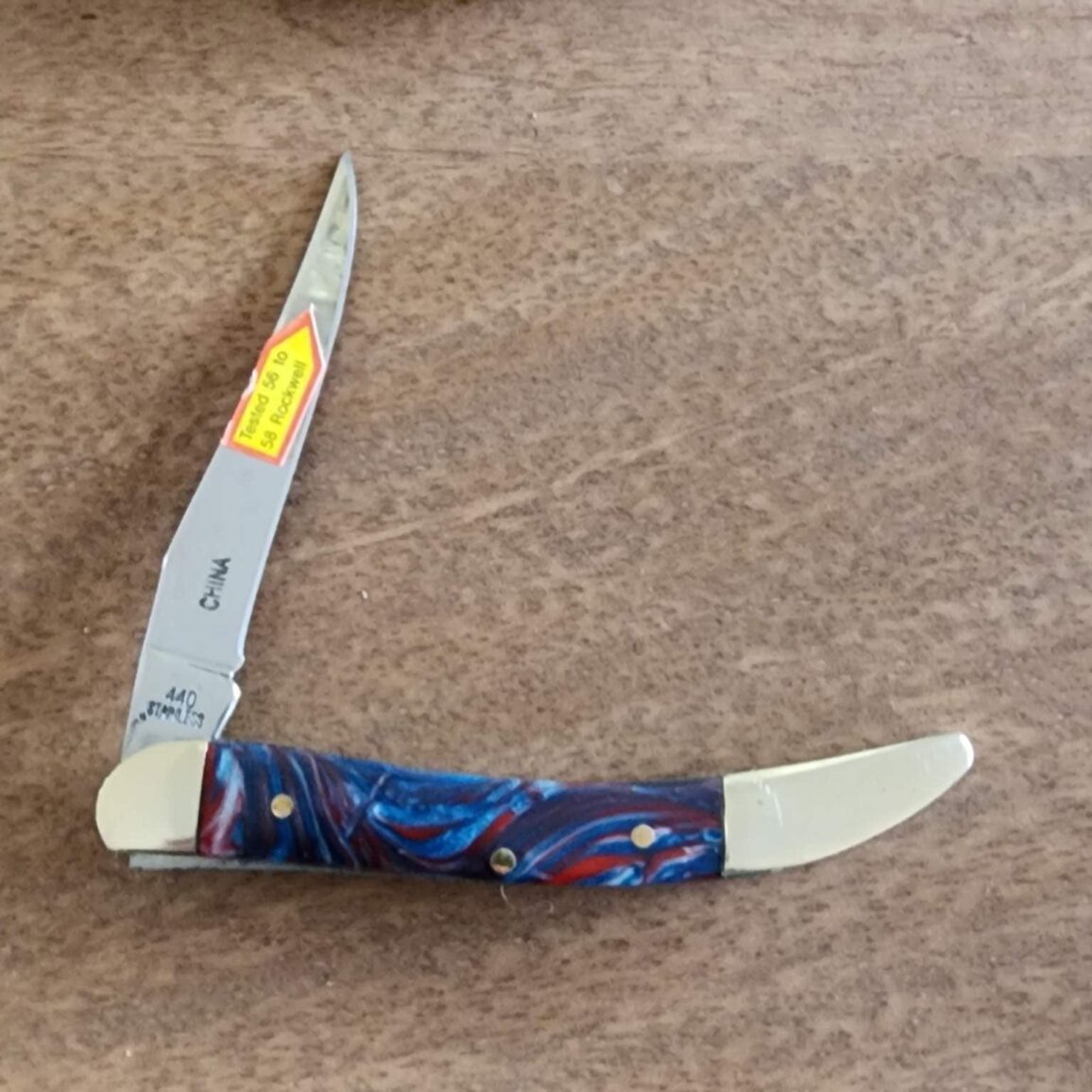Frost Cutlery Tiny Toothpick Blue and Red Acrylic For Sale - TSA Knives
