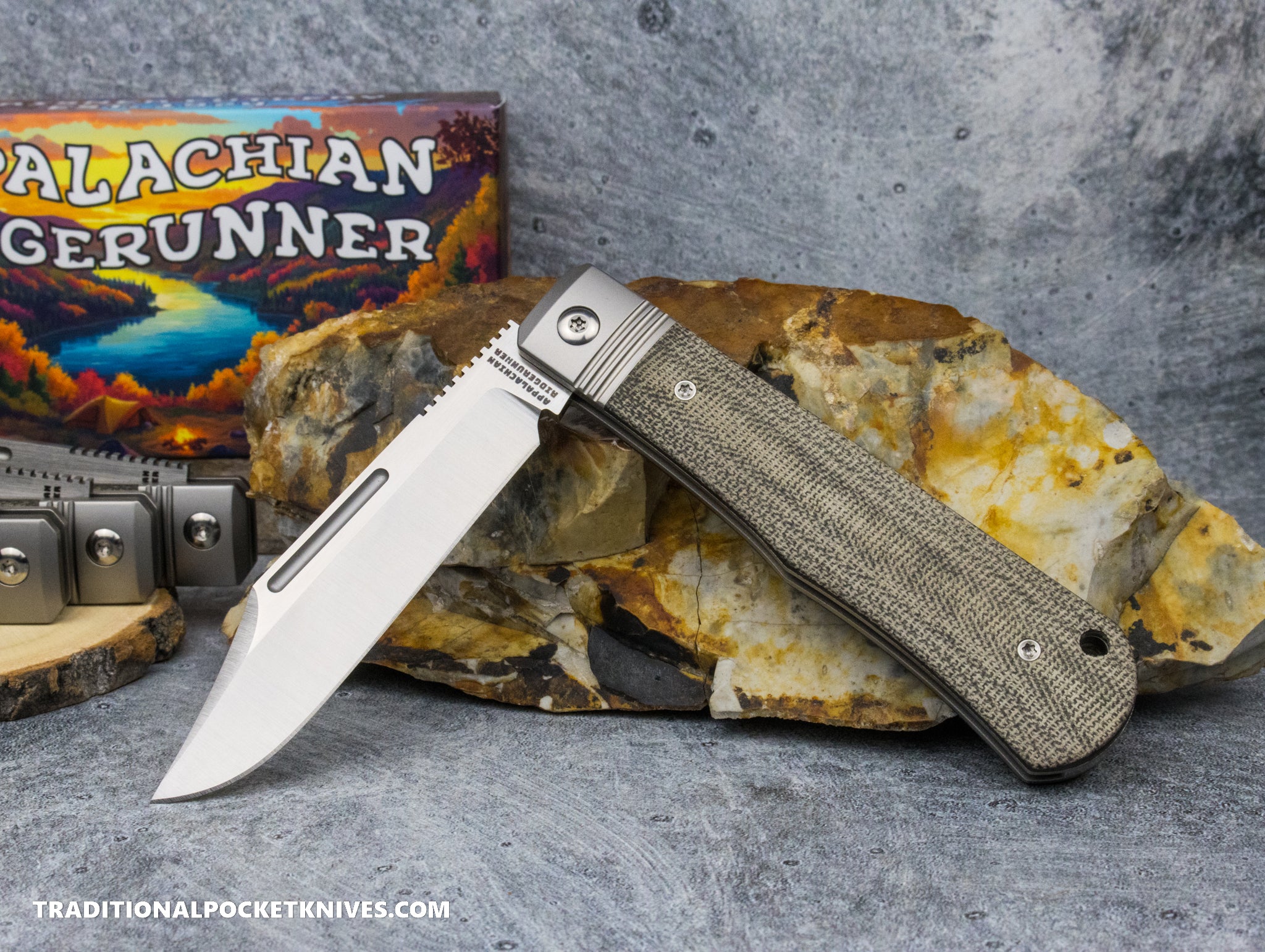 C. Risner Appalachian Ridgerunner: Green Canvas Micarta - Clip Point ...