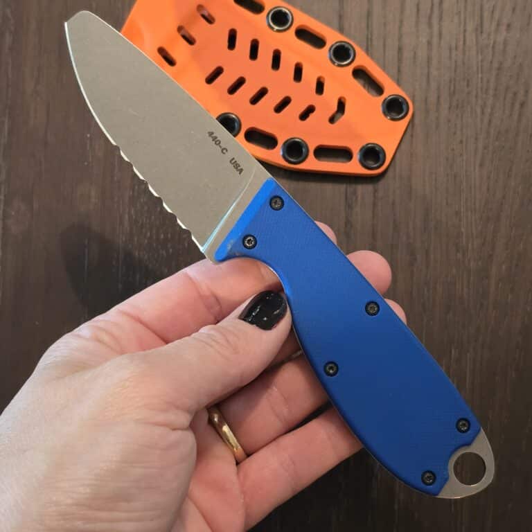 Walker Knife Co. Guardian river knife - 440C combo blade - blue g10 ...