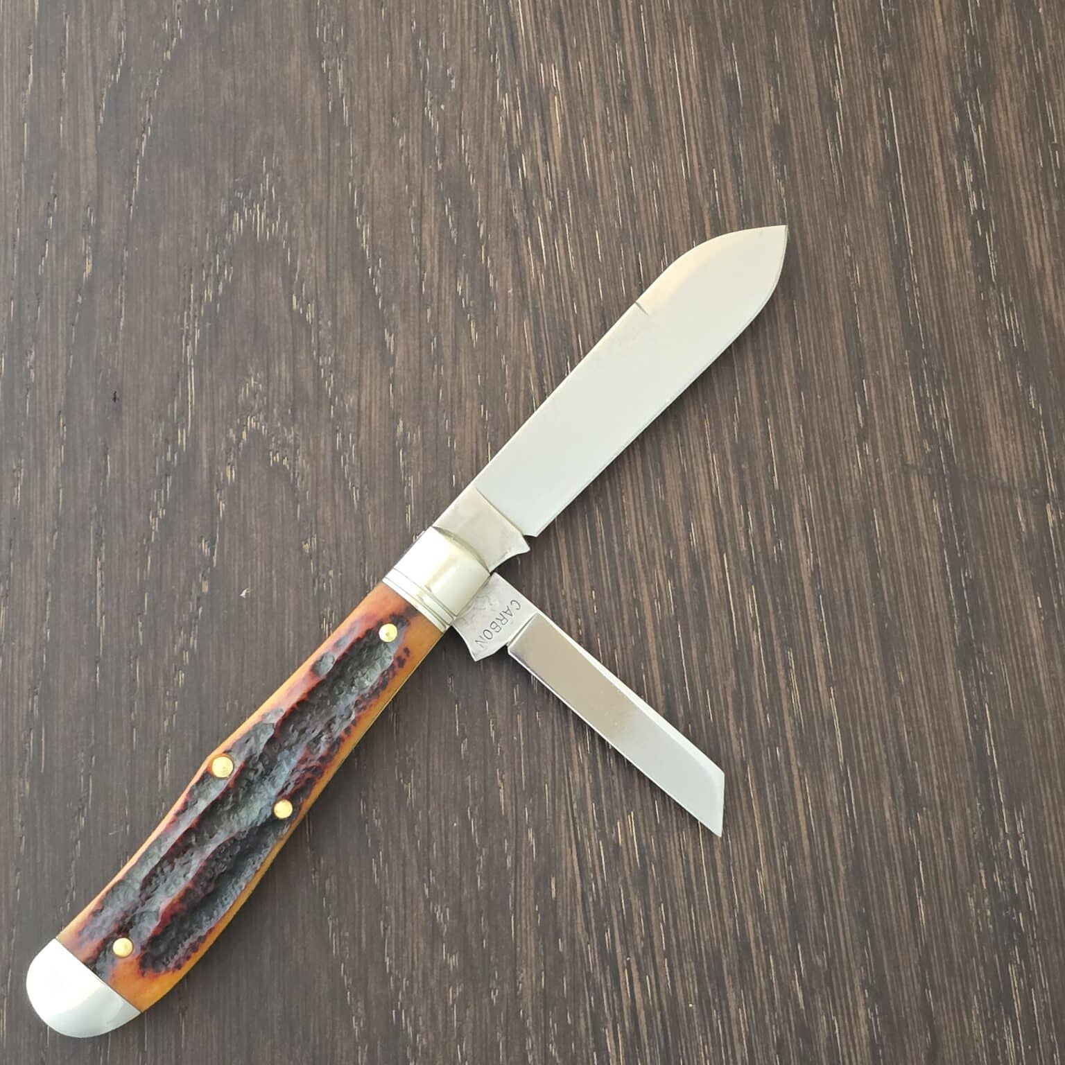 Great Eastern Cutlery #922225 Amber Carved Stag Bone SFO fo AAPK For ...