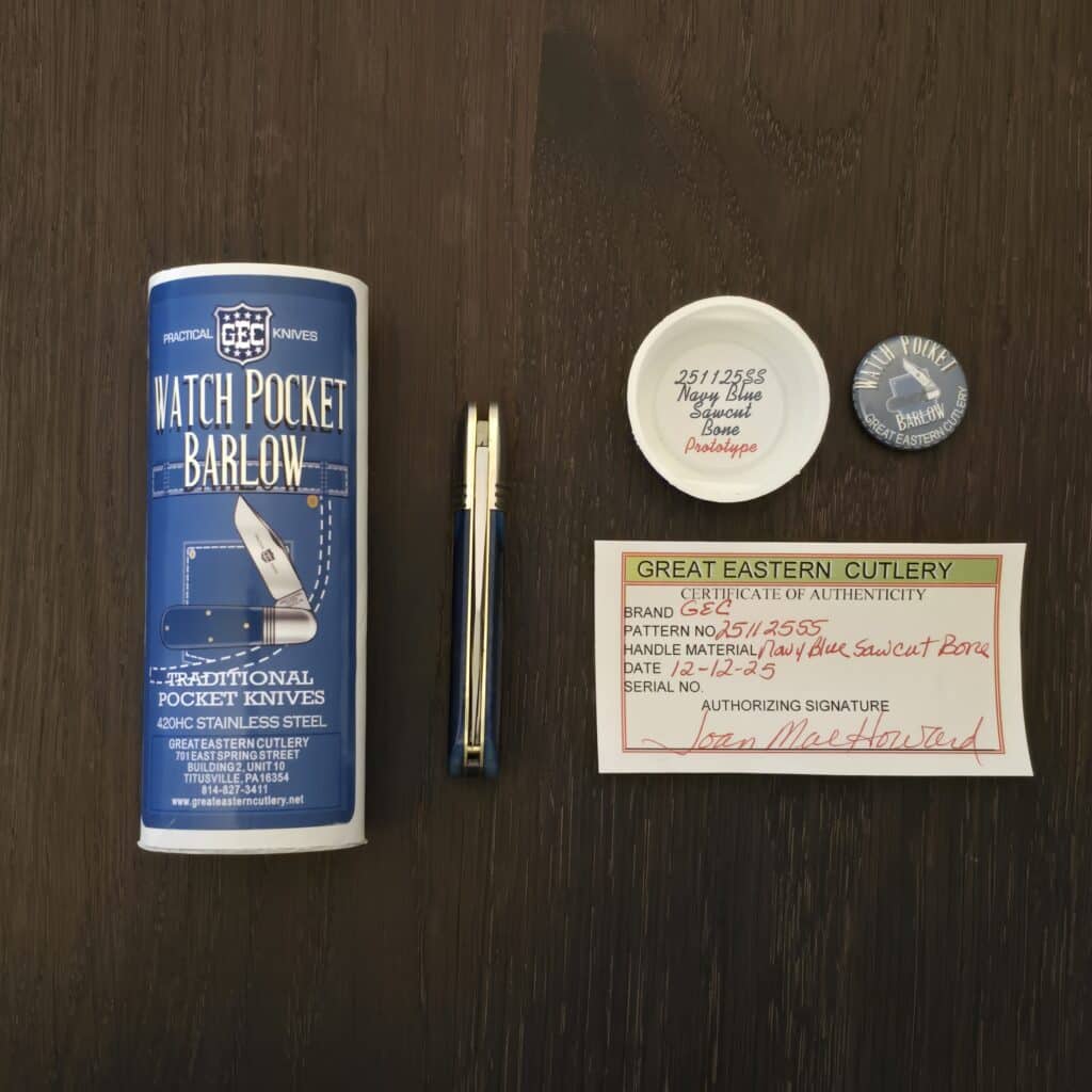 Great Eastern Cutlery #251125 SS Navy Blue Sawcut Bone PROTOTYPE For ...