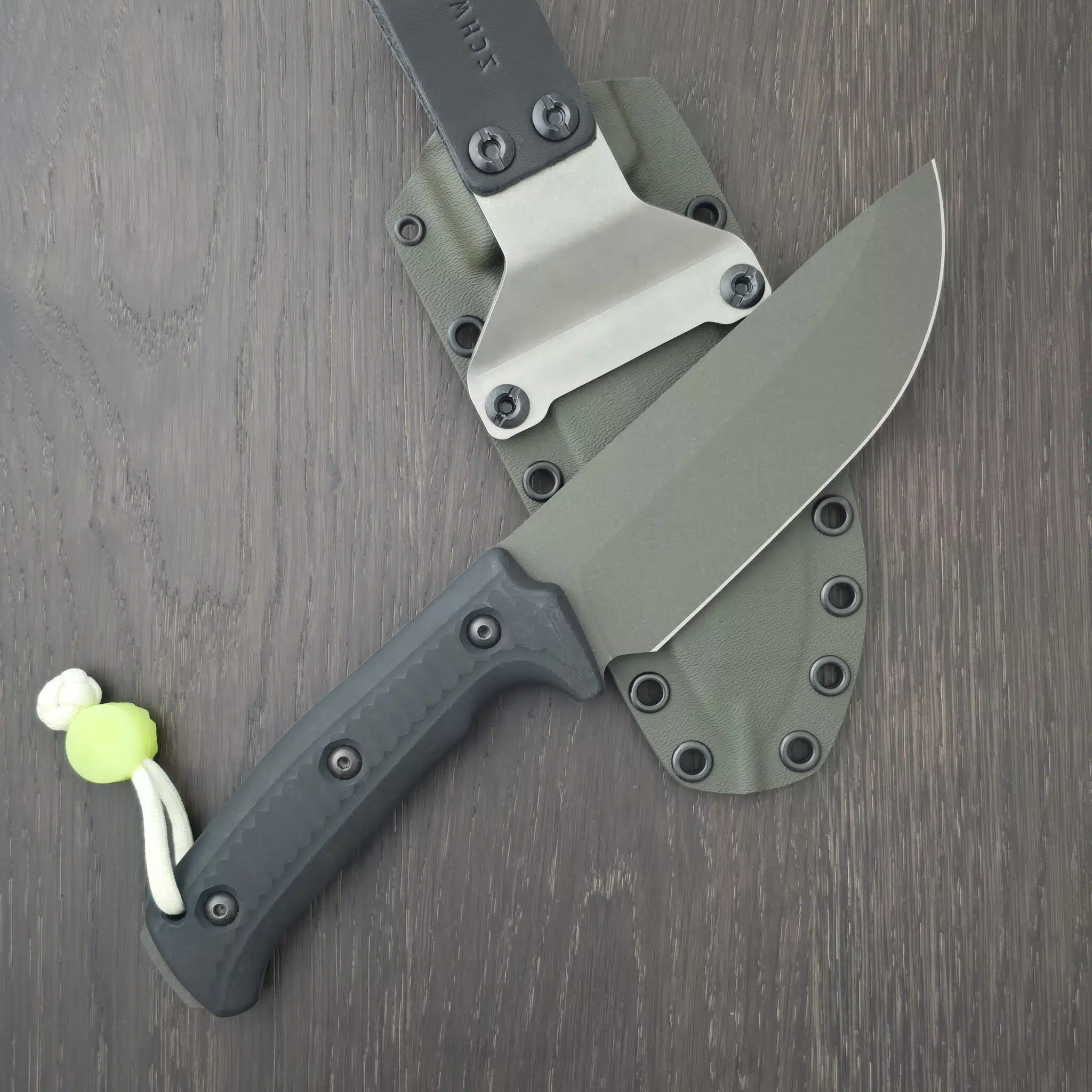 Schwarz Knives Lost Trail 5 in A2, OD Green Cerakote,Black Richlite ...