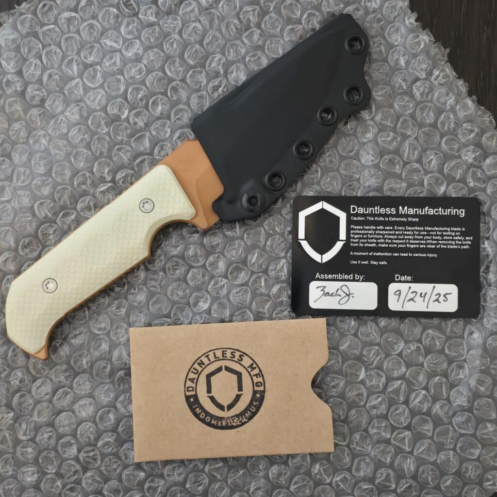 Dauntless Manufacturing Matt Helm Work Knife V2 inIvory G10, Gulso Bolt ...